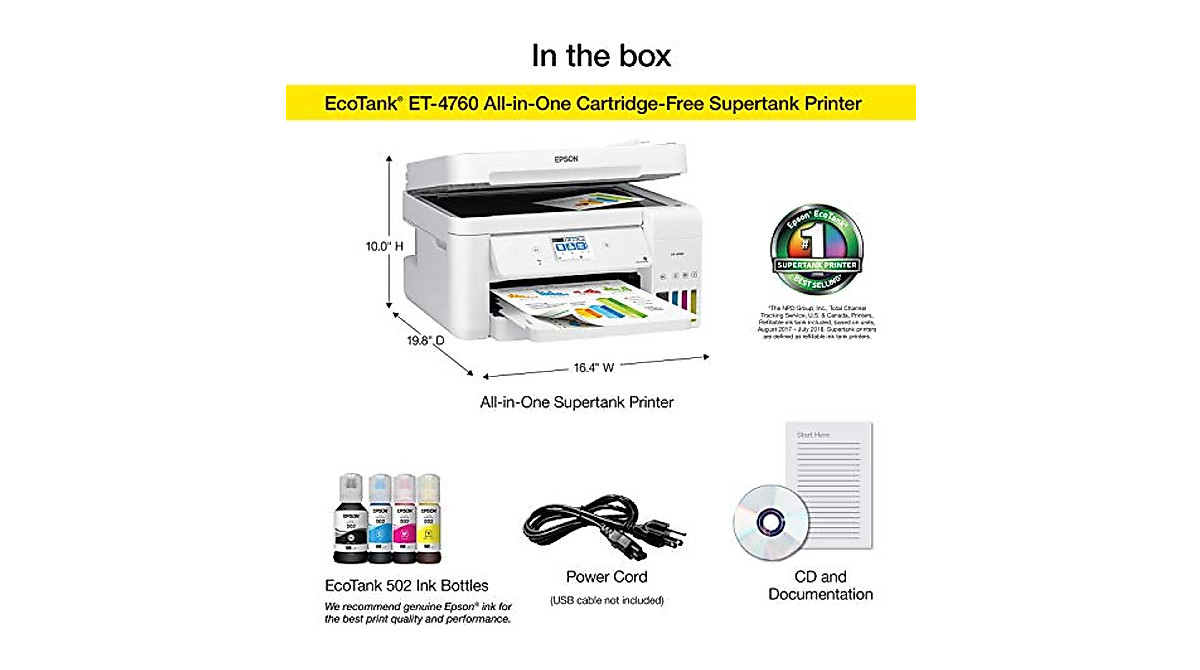 Epson EcoTank ET-4760: Cartridge-Free Wireless Printer