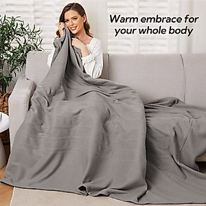 SUNNY HEAT Heated Electric Blanket Full Size 72" x 84" Quilted Fleece, Fast Heating Soft and Cozy Blanket for Bed Full-Body Coverage 4 Heating Levels & 10 Hours Timer Settings , Machine Washable, Grey