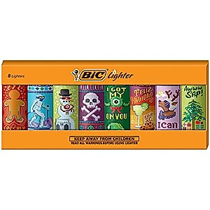 BIC Special Edition Holiday Series Lighters, Set of 8 Lighters