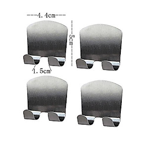 RFORPLY Set of 4 Stainless Steel Multi Purpose Sticking Hook ,Shaving Razor,Plug Hook,Towel Hook
