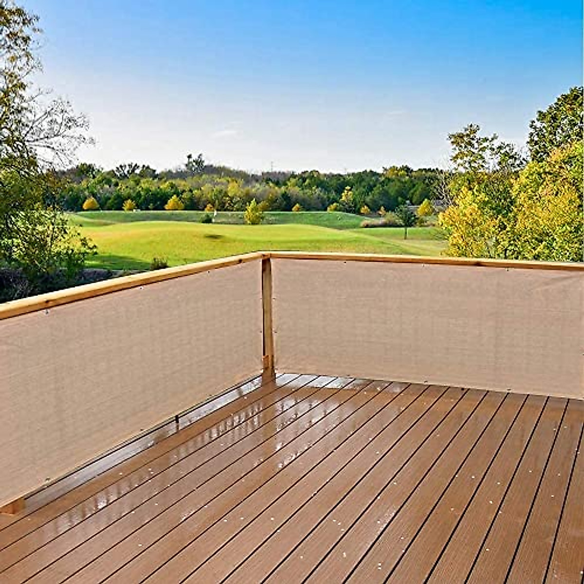 Fence Screen, Balcony Privacy Screen, Anti-Peeping Weatherproof HDPE, Garden Protective Screens, UV Resistant, with Cable Ties,Beige,0.65x8m