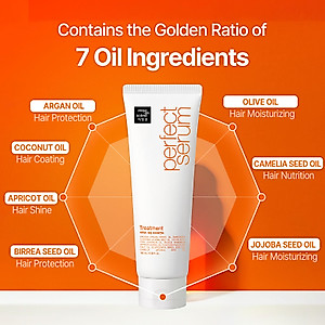 Mise En Scene Perfect Serum Treatment | Korean Hair Mask for Hair Coating Effect, Treatment at Home Care, Nutritient conditioner, 6.08 Fl. Oz.(180ml)