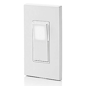 Leviton L5611-2W 15 Amp, 120/277 Volt, Decora LED Illuminated Rocker Single-Pole AC Quiet Switch, Residential Grade, Grounding, White