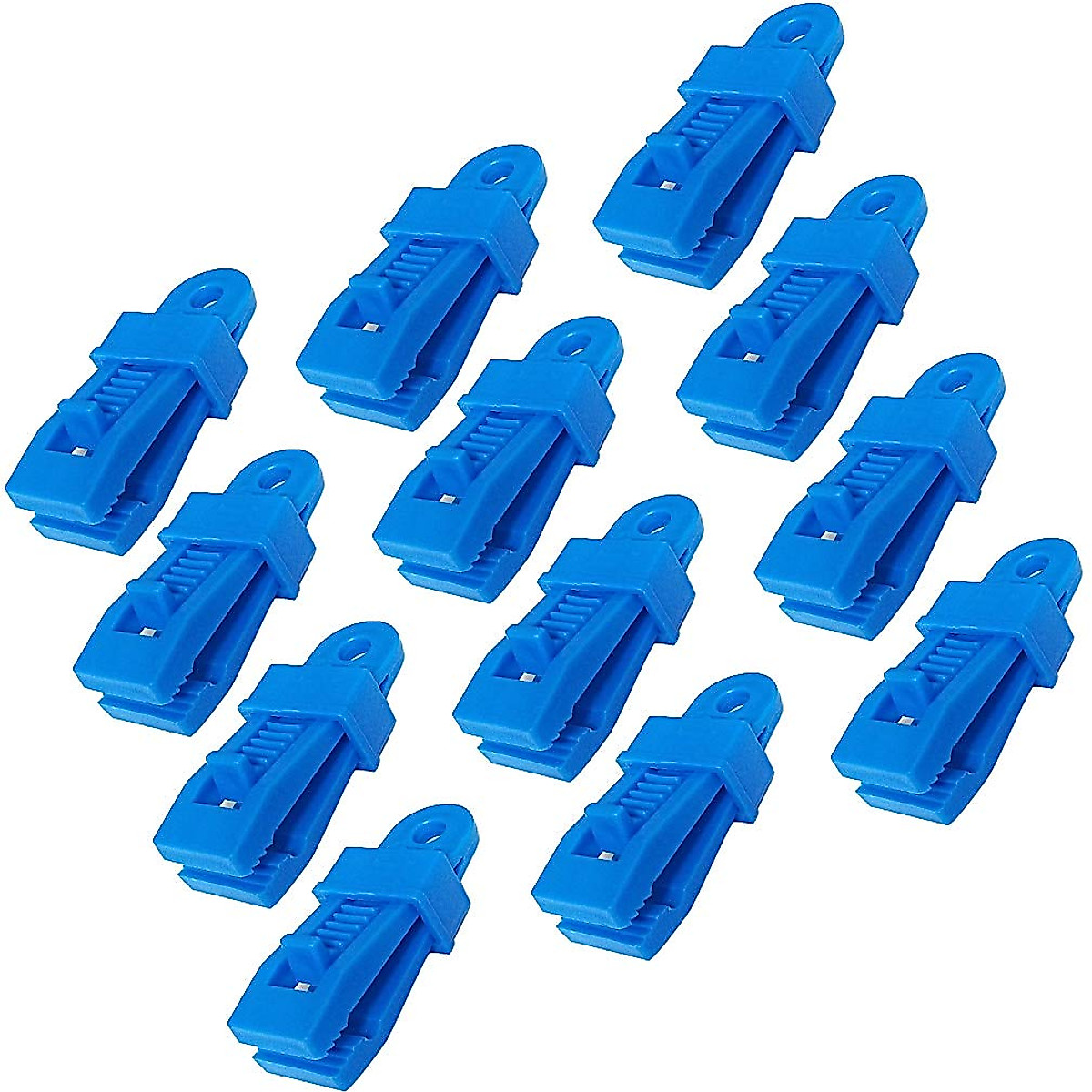 12pcs Clamp Tarp Clips Outdoor Tent Canopy Clip Awning Clamp Set Trap Clips Jaw Tent Snaps Hangers Camping Clamp Clips Tent Tighten Lock Grip Farming Garden (Blue)