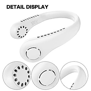 Caripeloy Portable Bladeless Hanging Neck Fan 3000 mAh Battery Operated Hands Free Personal Cooling Fan,USB Powered Desk Fan, 3 Speeds for Office Sports Traveling Outdoor