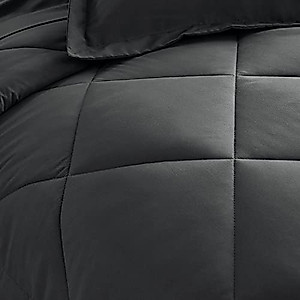 CozyLux Twin XL Size Comforter Set 5 Pieces Dark Grey Twin Extra Long Bed in a Bag for College Dorm All Season Bedding Sets with Comforter, Pillow Shams, Flat Sheet, Fitted Sheet and Pillowcases