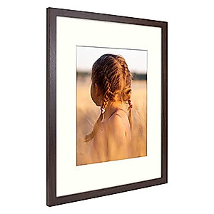 Golden State Art, 16x20 Picture Frame with Mat for 11x14 - High Definition Glass Wall Mounting Horizontal Vertical Display (Brown, 1 Pack)