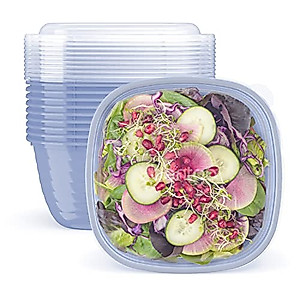 Bentgo® Prep - 1-Compartment Bowls with Custom Fit Lids - Reusable, Microwaveable, Durable BPA-Free, Freezer and Dishwasher Safe Meal Prep Food Storage Containers - 10 Bowls & 10 Lids (Periwinkle)