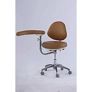 Aphrodite Dental Stool Assistant Stool Dental Assistant Chair with Armrest Micro Fiber Leather Height Adjustable by Purple-Violet