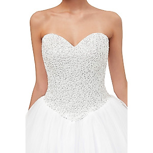 Likedpage Women's Ball Gown Bridal Wedding Dresses (US6, Ivory)