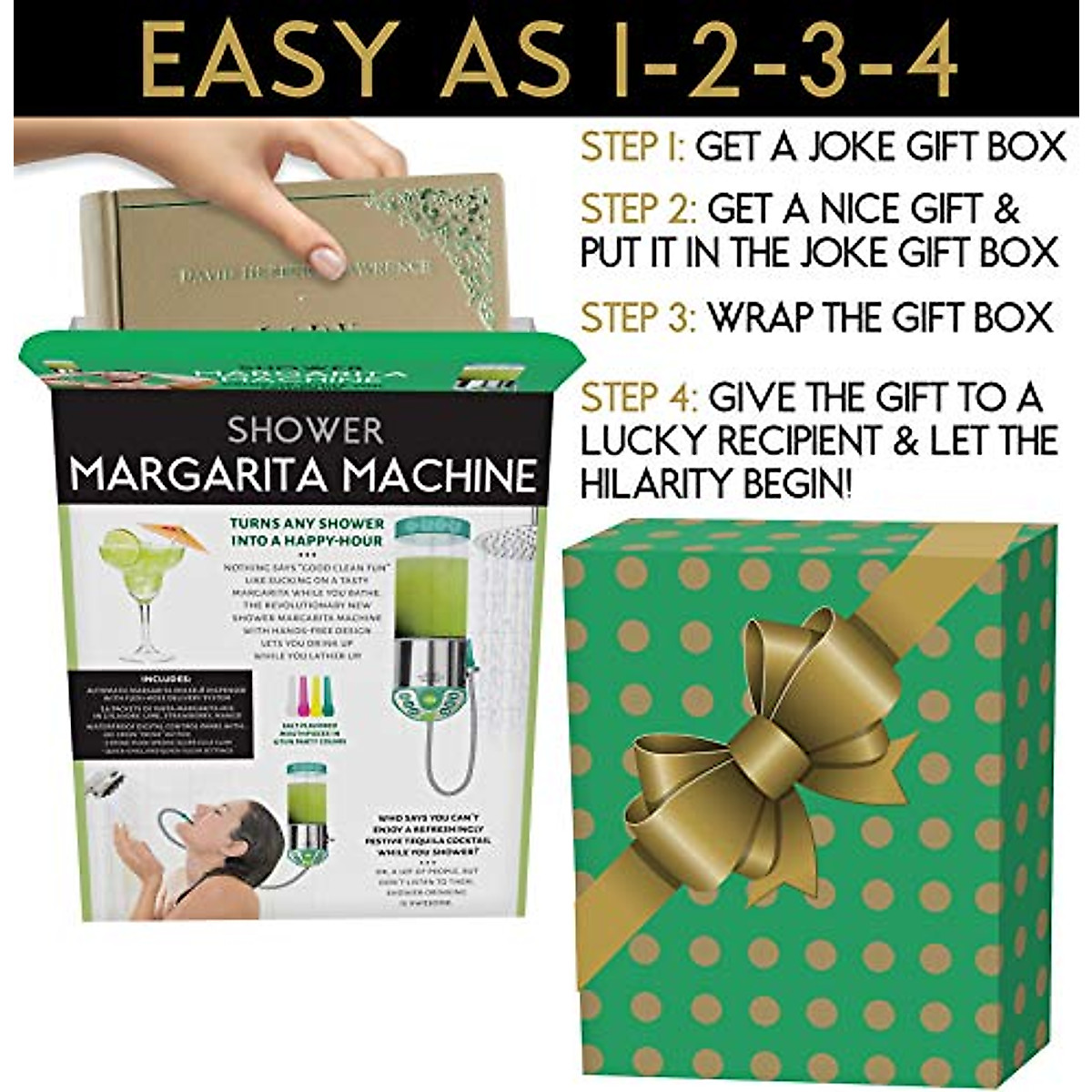 Prank Gift Box "Shower Margarita Machine" - Perfect Gag Gift and Funny White Elephant Idea