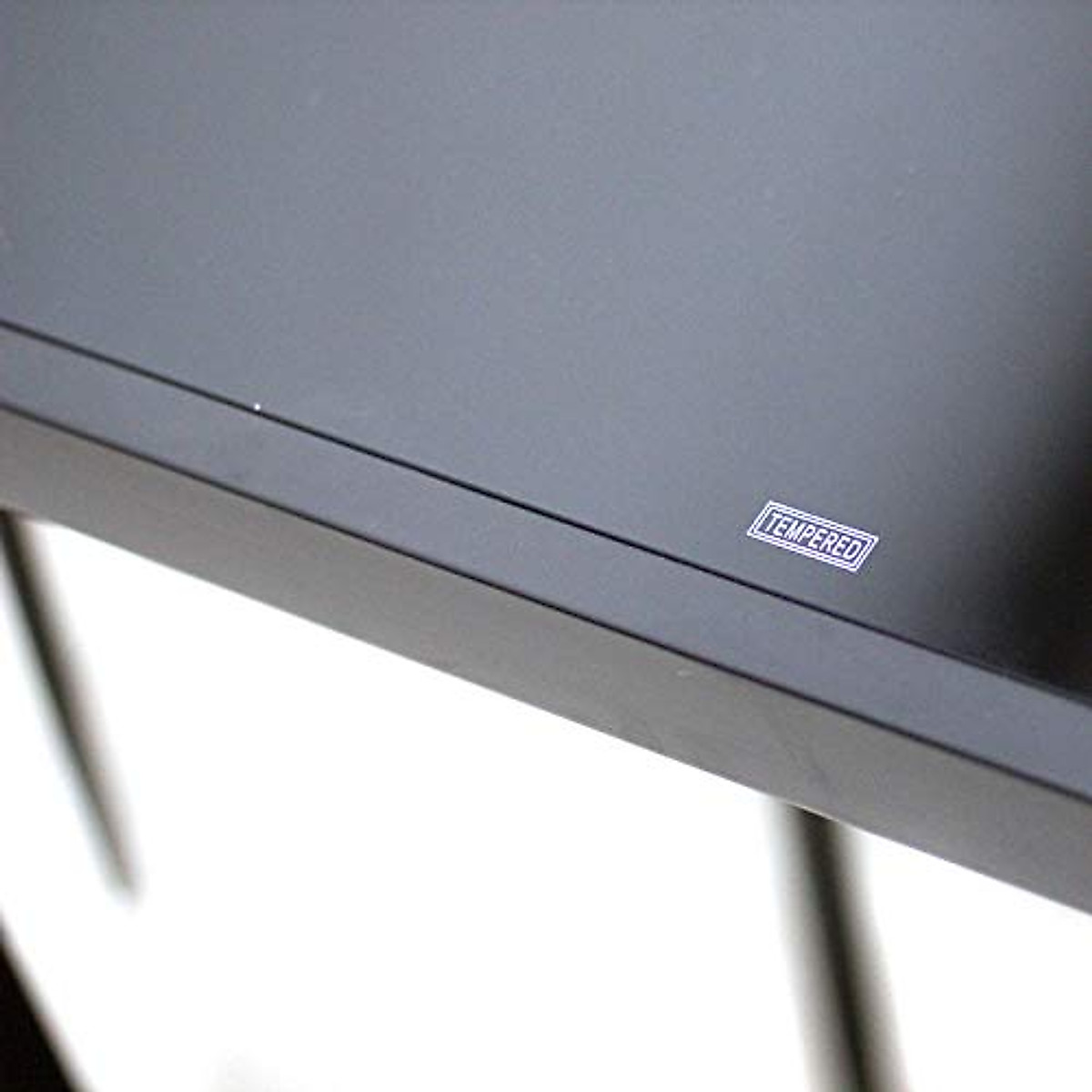 IDS Online 7 Pieces Modern Glass Dining Table Set Faxu Leather With 6 Chairs Black.