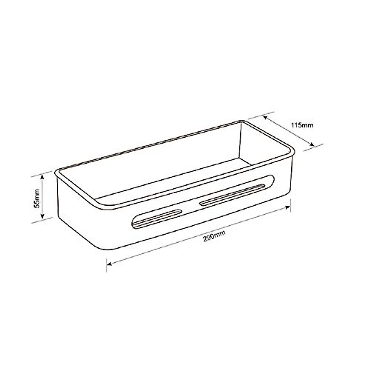 Mihom Shower Caddy Basket Rectangle Shelf With Hooks for Hanging Sponge, With two install ways for customers option of No Drilling holes Wall Mounted Bathroom Shelves, SUS304 Stainless Steel