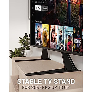ECHOGEAR Replacement TV Stand for Screens Up to 65" - Foldable TV Bracket Includes Hardware, Anti-Slip & Anti-Scratch Pads - Easy 3-Step Install TV Feet w/Wide VESA Compatibility