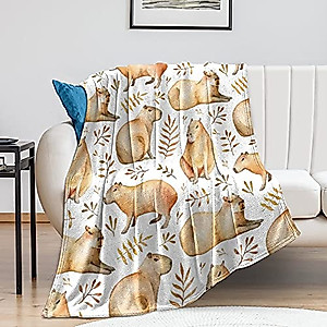 Adorable Capybara Super Soft Flannel Blanket Comfortable Throw Blanket for Bedroom Office Sofa Travel 60"x80"