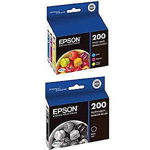 Epson T200520 DURABrite Ultra Color Combo Pack Standard Capacity Cartridge Ink and Epson T200120 DURABrite Ultra Black Standard Capacity Cartridge Ink Bundle