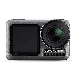 DJI Osmo Action - 4K Action Cam 12MP Digital Camera with 2 Displays 36ft Underwater Waterproof WiFi HDR Video 145° Angle, Black