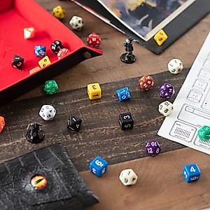 Monster Gaming 100 Dice Value Pack - 10 Multi-Colored Assorted Polyhedral Die, Compatible with Dungeons Dragons, MTG Magic, RPG DND & Board Games- Includes D4, D6, D8, D10, D12, D20