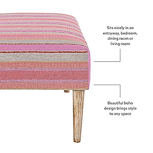 Linon Home Decor Products Pink Stripe Linon Yanni Bench
