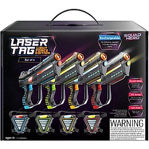 Rechargeable Laser Tag for Kids, Teens & Adults - Blasters & Vest Sensors - Fun Ideas Age 8+ Year Old Toys - 4 Set - Lazer Teen Boy Games - Boys & Girls Outdoor Teenage Group Activities