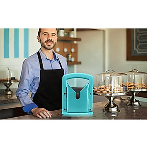 Bagel Slicer, Safety Handle, Bagel Cutter Stainless Steel (Aqua Sky)