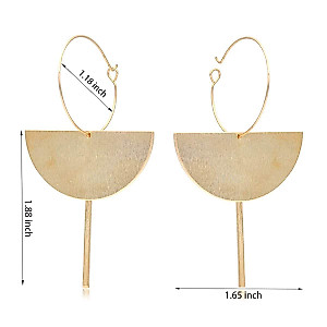 Figaro Design Fashion Exaggerated 18K Gold Geometric Multi-layer Half Circle Dangle Drop Earring for Women