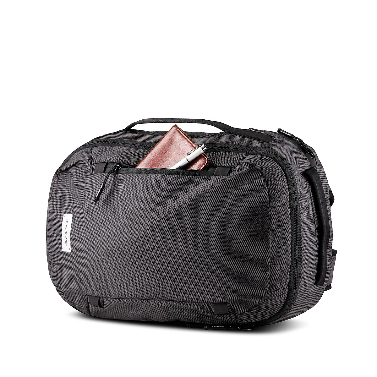 HEIMPLANET Original | Transit Line DAYPACK 24L | Waterproof backpack with laptop compartment and clamshell opening | DYECOSHELL material | Supports 1% for The Planet (Black)