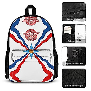 Supdreamc 3 Piece Rucksacks Sets, Flag of The Assyrians Art Shoulder Bag+Lunch Bag+Pencil Case, Daypack Backpack, Travel and Sport Backpack Rucksack, Book Bag