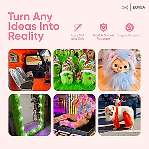 EOVEA Shaggy Faux Fur Fabric by The Yard - 36" X 60" Inch - Long Pile Fur - Fake Fur Materials - Soft & Fluffy Craft Fabric Supplies for DIY Arts & Crafts, Apparel, Costume, Rug(Baby Pink, One Yard)