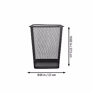 GANAZONO Small Plastic Wastebasket Square Waste Paper Basket Mesh Paper Trash Bin Metal Garbage Can Iron Trash Bin Garbage Container for Kitchen Home Office (Black S) Waste Paper Basket