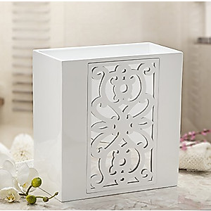 Creative Scents White Bathroom Trash Can - Decorative Bathroom Wastebasket - Mirrored Waste Basket for Bathroom, Bedroom, Powder Room Or Living Room - Durable Mirror Janette Bathroom Garbage Can