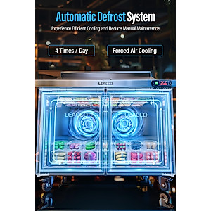 Leacco Refrigerated Sandwich Salad Prep Table, Commercial Workstation Refrigerators with 18 Pans, 48"