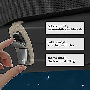 GOOTHX Sunglass Holder for Car, Sunglass Visor Clip, Car Interior Accessories，Universal Leather Sunglass Clip and Ticket Card Clip for Car