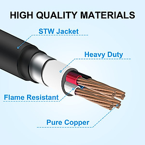 CircleCord 4 Prong 30 Amp to 50 Amp Generator to RV/EV Adapter Cord, NEMA L14-30P to 14-50R, Heavy Duty STW 10 AWG Suit for Tesla Model S/3/X/Y Charging or Generator to House and RV Trailer Camper