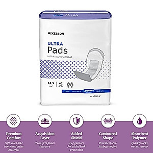 McKesson Ultra Pads for Women, Incontinence, Heavy Absorbency, 14 1/2 in, 42 Count, 1 Pack
