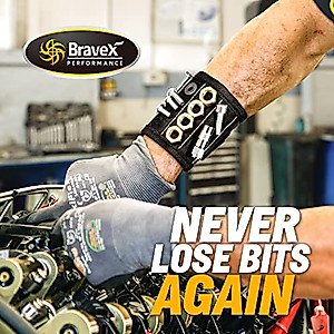 Voltstorm Magnetic Wristband - Men Women Tool Belt with 12 Strong Magnets for Holding Screws, Nails, Drill Bits - Great Gift for Men Stocking Stuffers, Handyman, Carpenter, Electrician, Framer