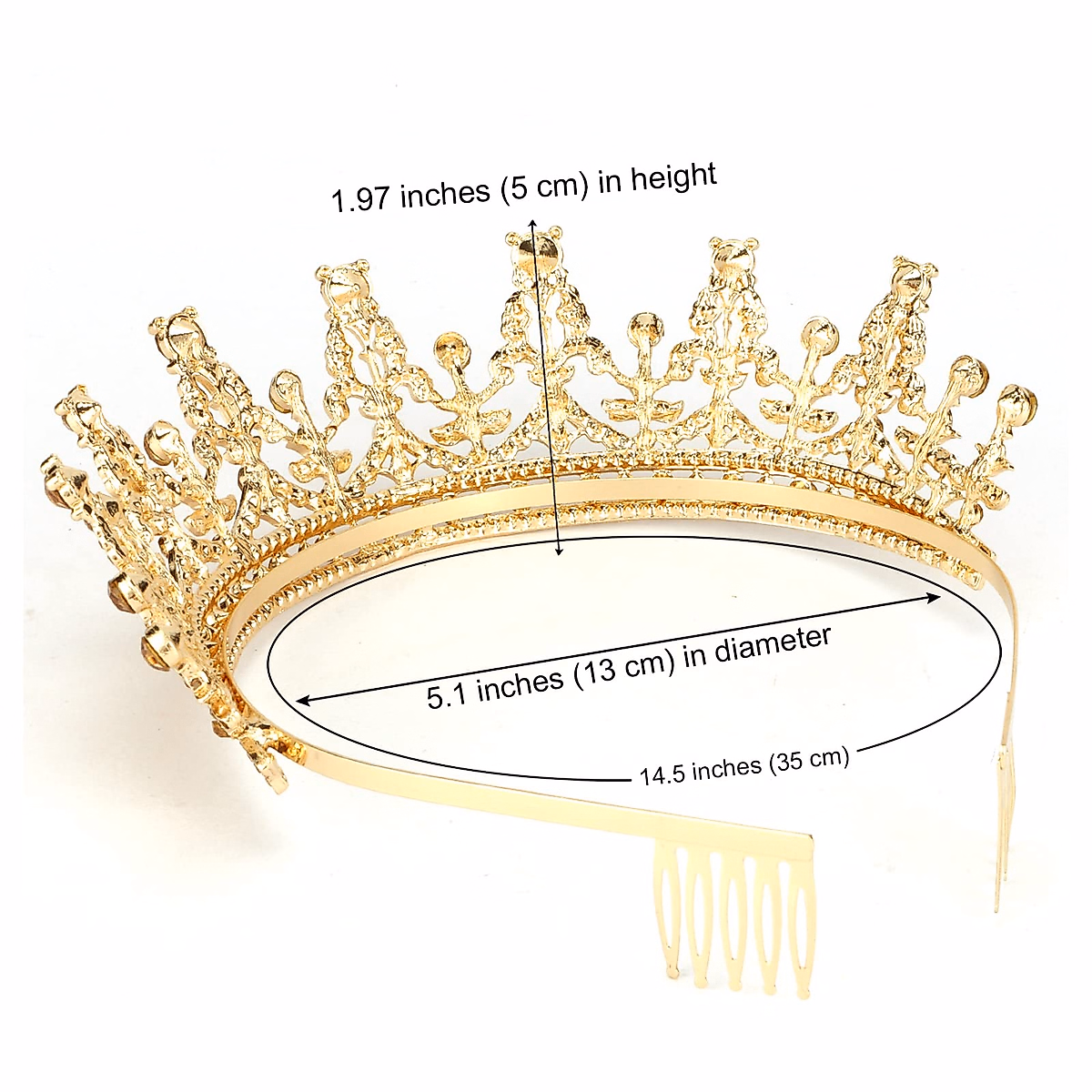 COCIDE Gold Tiara and Crown for Women Birthday Headband for Girls Crystal Queen Crown Hair Accessories for Bride Party Bridesmaids Bridal Prom Halloween Costume Cosplay Christmas Gifts (DARK GOLD)
