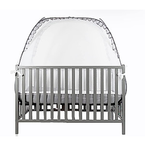 Brite Life Baby Safety Crib Tent - Premium Pop up Set up - Waterproof Mattress Crib Cover - Nursery Mosquito Net - See Through Mesh Crib Net - Protect from Insects & Pet - (51x27x55 inches)
