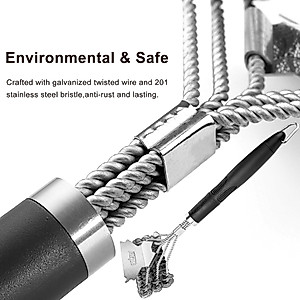 Grill Brush and Scraper Bristle Free – Safe BBQ Brush for Grill – 18'' Stainless Grill Grate Cleaner - Safe Grill Accessories for Porcelain/Weber Gas/Charcoal Grill – Gifts for Grill Wizard