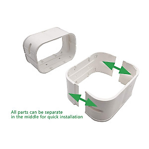 Forestchill 4in 7.5ft Decorative PVC Line Set Cover Kit for Ductless Mini Split Air Conditioner, Central AC and Heat Pump Systems