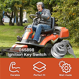 Ignition Starter Switch Compatible with Hustler Mower 045898 Ignition Key Switch with 2 Key Fits for Exmark Lazer Z, Super Z, Hydro Walk Behind