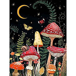 Offito Mushroom DIY Paint by Number for Adults Beginner, Paint by Numbers for Kids, Oil Painting Acrylic Paint Set, Easy to Color and Odorless on Canvas, Home Wall Decor Gift 16x20 Inch