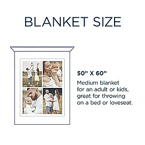 FrameStory Custom Blanket Photos and Text, Fully Customizable with Your Pictures and Message, Soft Cotton Poly Blend Woven Throw, 50" x 60"