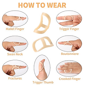 CAGSIG Oval Finger Splints, 5PCS Oval Trigger Finger Splint for Trigger/Mallet/Arthritis/Straightening, Trigger Finger Brace for Thumb Middle Pinky or Ring Finger -Size 6,7,8,9,10