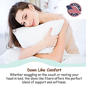Pillowflex Synthetic Down Pillow Insert - 14x20 Down Alternative Pillow, Lumbar Pillow Insert for Sham - Back Pillow, Travel Size Pillow - Polyester Neck Pillow - 1 Decorative Pillow Form