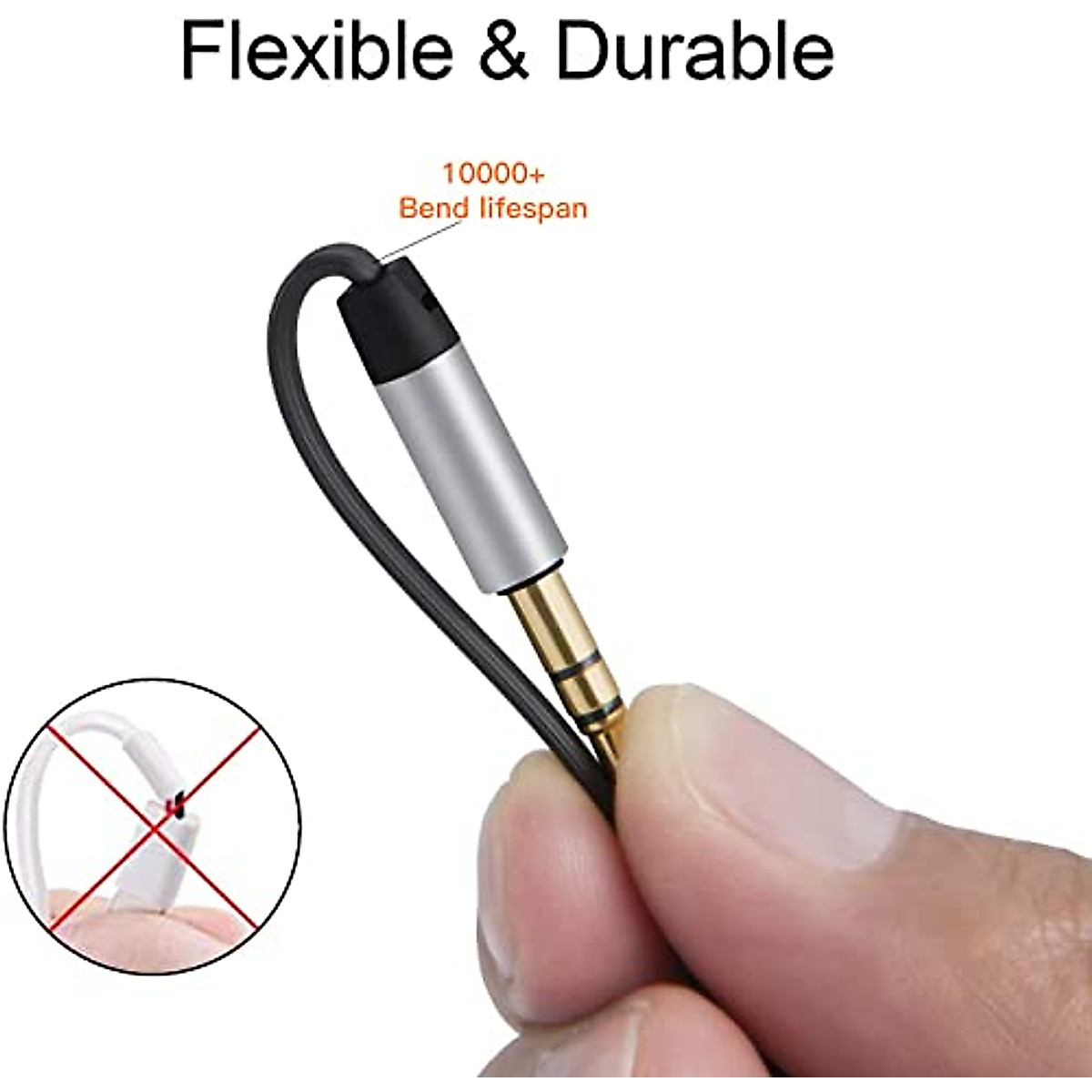 CableCreation Aux Cable, 6 FT Flat 3.5mm Auxiliary Audio Stereo Cord 90 Degree Right Angle Compatible with Car,Home Stereos, Headphones, iPod iPhone iPad, Smartphone, MP3 Player, Black