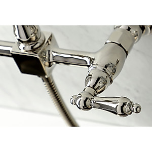 Kingston Brass KS1266ALBS Heritage Bridge Kitchen Faucet, Polished Nickel