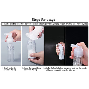 AKOAK 1 Pack 110ml Portable Detachable Travel Spray Bottle Container PET Cosmetics Bottle Transparent Dry Powder Spray Bottle