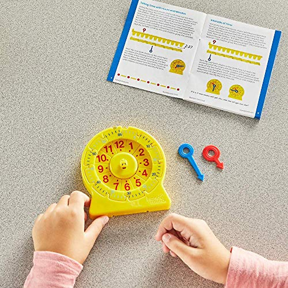 hand2mind - 92286 Number Line Clock for Kids Ages 5-10, Turn A Number Line Into A Clock, Hands-on Way to Go from Counting Numbers to Telling Time, Learning to Tell Time Clock, Homeschool Supplies (Set of 1)