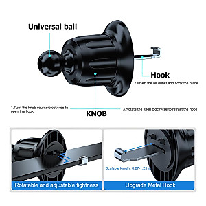 BESULEN Phone Mount for Car, Air Vent Cell Phone Holder Hands Free Cradle, Universal Stable Easy Clamp Phone Holder Mount, Fit iPhone 14 13 12 Pro Max and More Smartphones (Carbon Fiber)